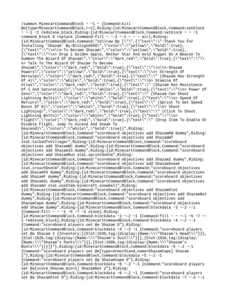 Shazam Only One Command (1.8.8) | PDF