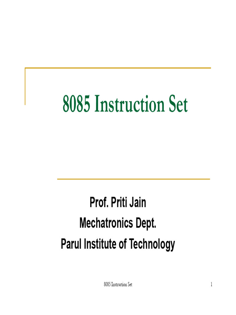 8085 Instruction Set Overview | PDF | Computer Hardware | Central Processing Unit