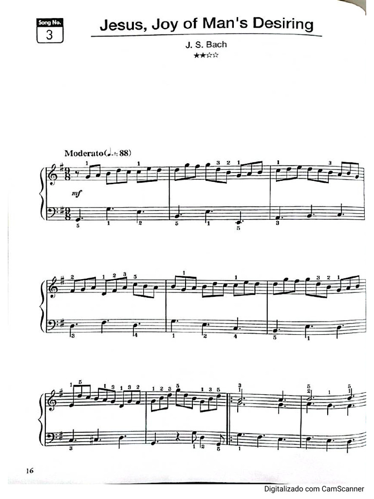 Jesus, Joy of Man's Desiring - J.S. Bach | PDF