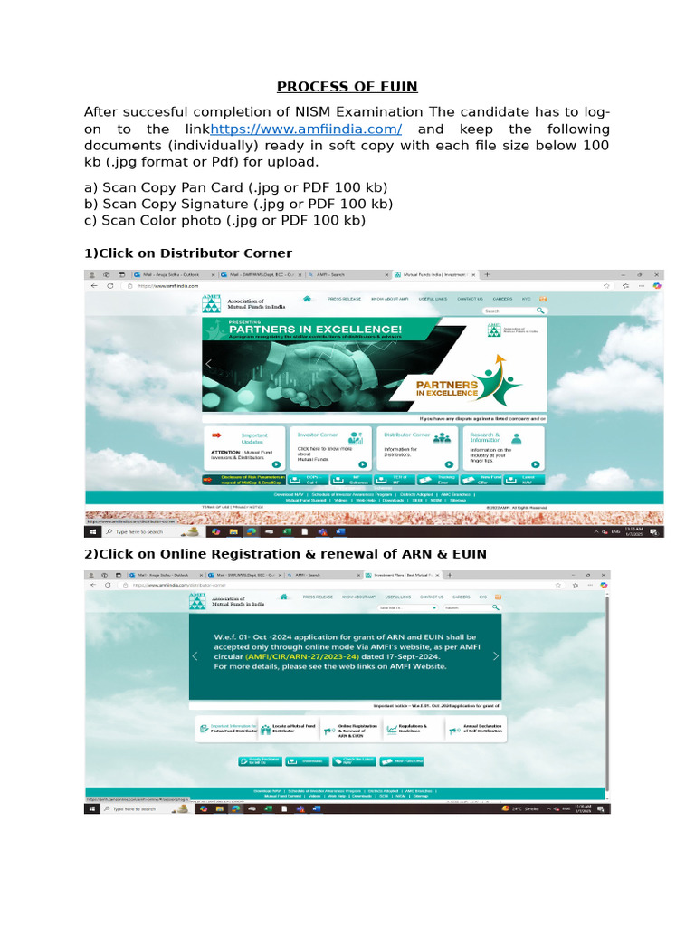 EUIN Registration and Renewal Process | PDF