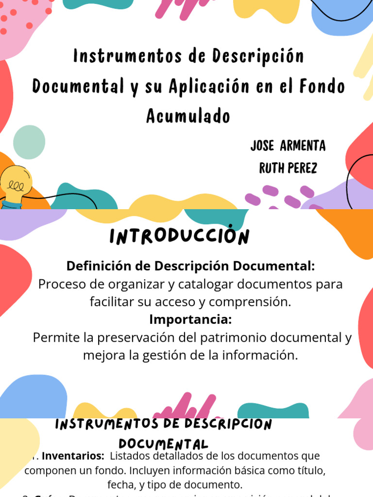 Instrumentos de Descripción Documental y Su Aplicación en El Fondo Acumulado | PDF