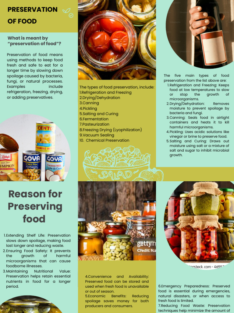 Food Preservation Methods Explained | PDF | Food Preservation | Food ...