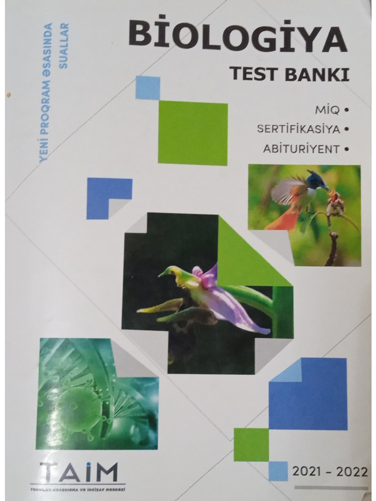 TAİM Biologiya Test Bankı LL Hissə - 240712 - 091451 | PDF