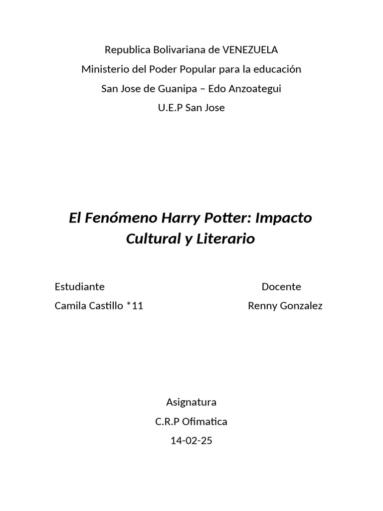 Cami | PDF | Harry Potter