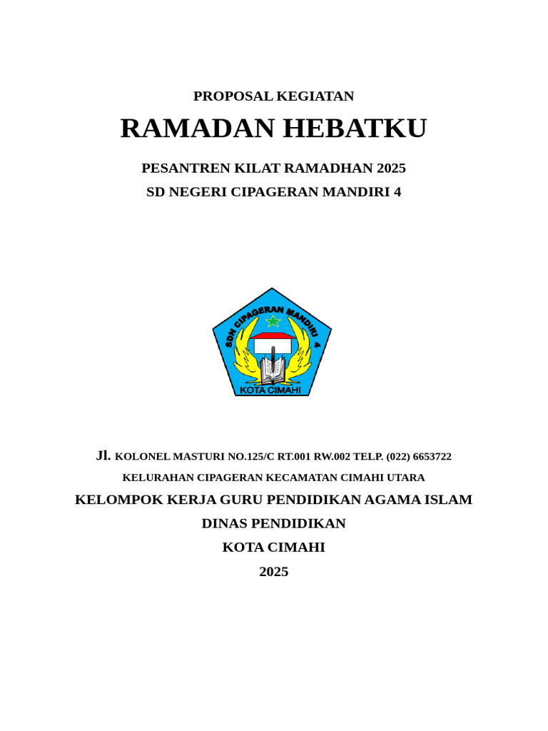 Proposal Kegiatan Pesantren Kilat Ramadhan 2025 | PDF
