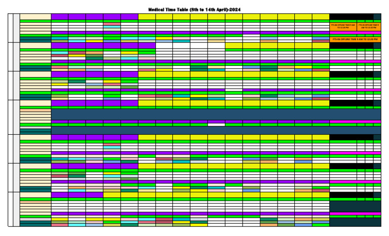 Medical Time Table (8th To 14th April) - 2024 | PDF