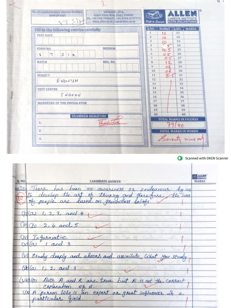 Ideal Copy - CBSE ENGLISH - PRE BOARD 4 | PDF