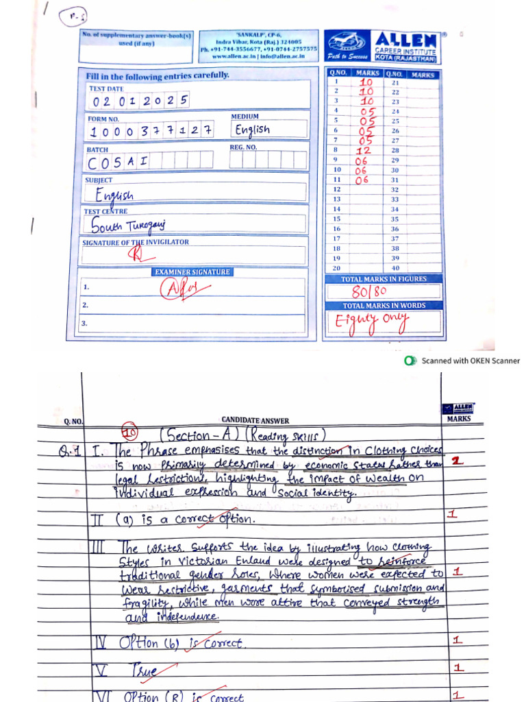 Ideal Copy Cbse English Pre Board 5 | PDF