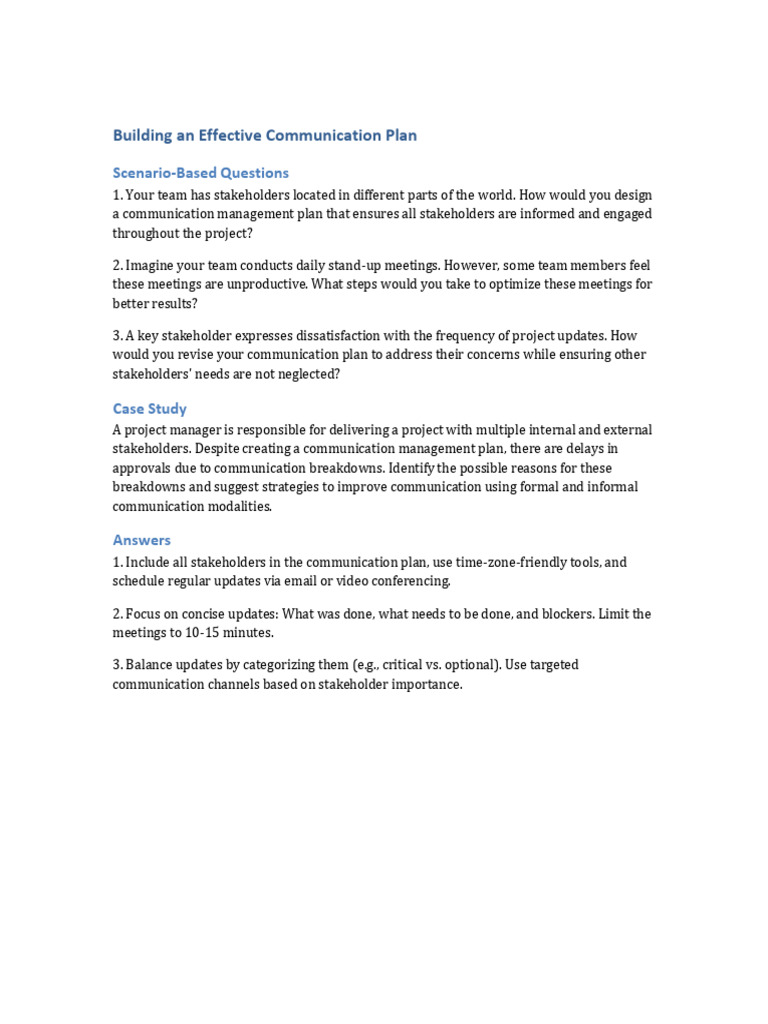 Building An Effective Communication Plan | PDF | Communication | Business