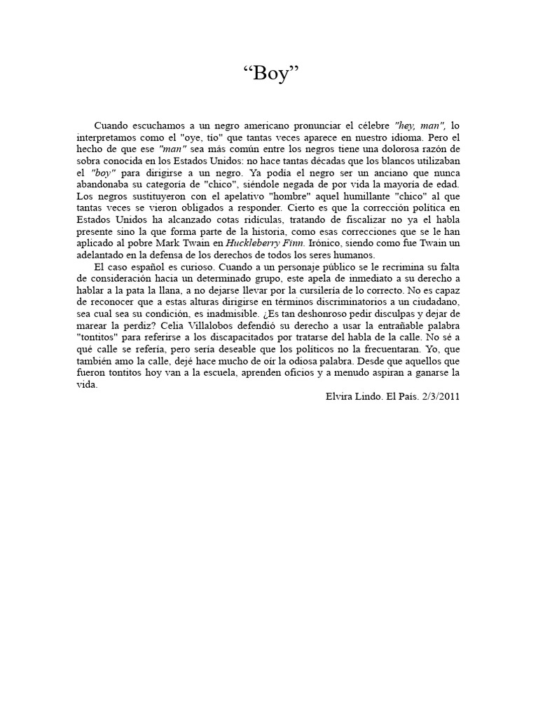 Boy de Elvira Lindo TEXTO | PDF