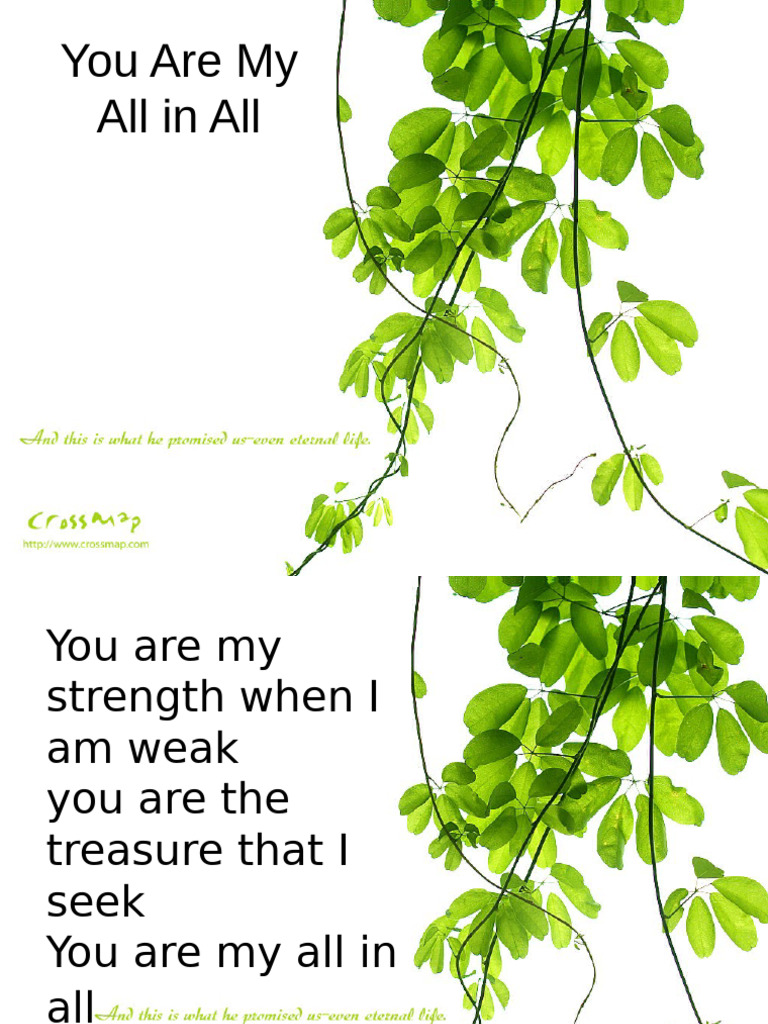 You Are My All in All Lyrics | PDF