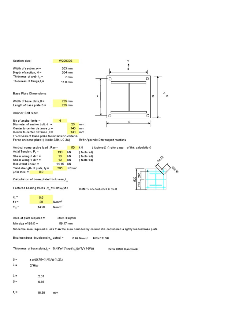 Section Size: W200X36: Refer Appendix D For Support Reactions | PDF ...
