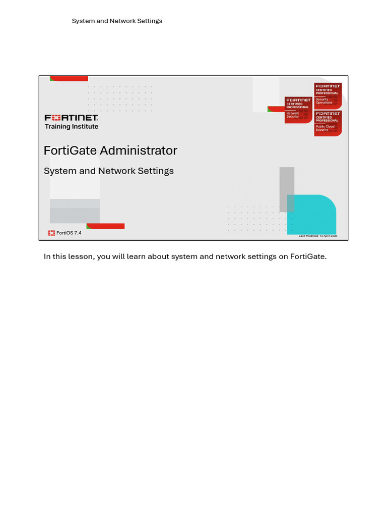 Fortigate Admin | PDF | Firewall (Computing) | Computer Network