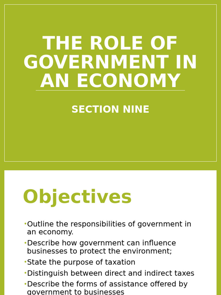 Government's Economic Role | PDF | Taxes | Direct Tax