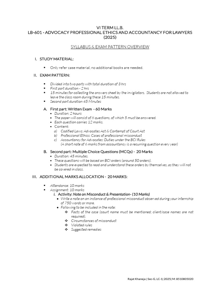 LB601 - Sem 6 Ethics Pattern | PDF