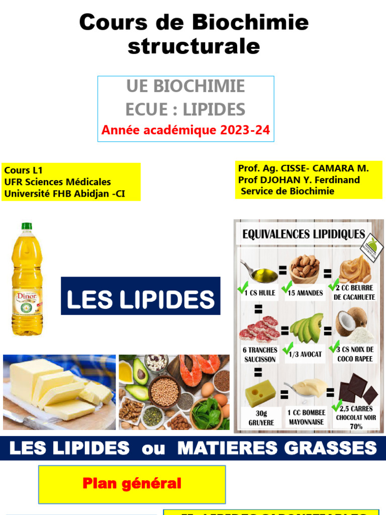 Introduction aux Lipides en Biochimie | PDF | Lipide | Composés chimiques