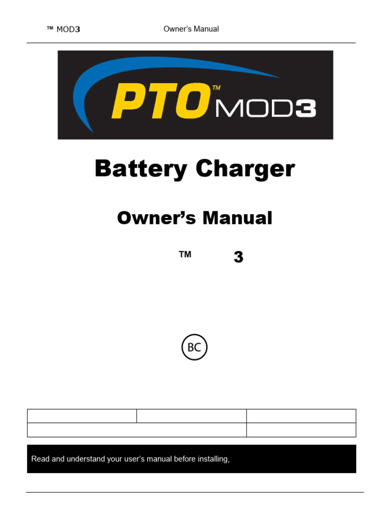 PTO Mod3 Manual | PDF | Battery Charger | Rechargeable Battery