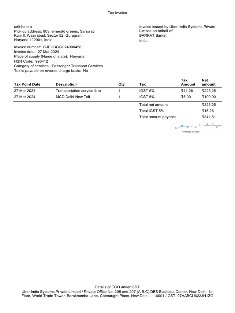 Uber invoice 3 | PDF