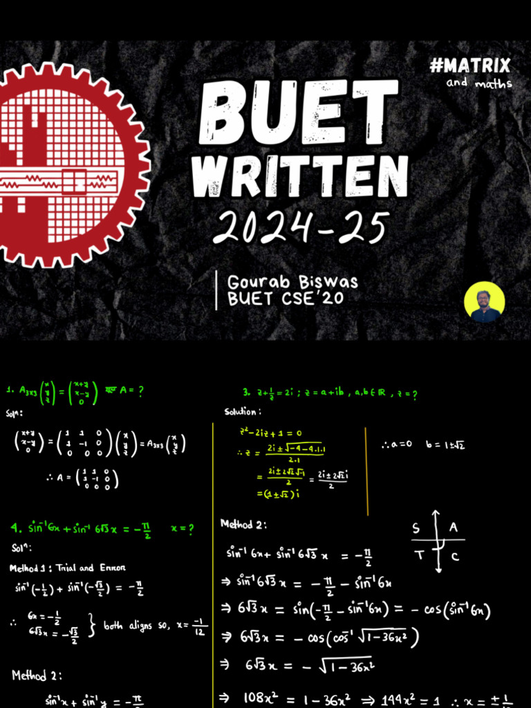 BUET 2024 Math 14 | PDF