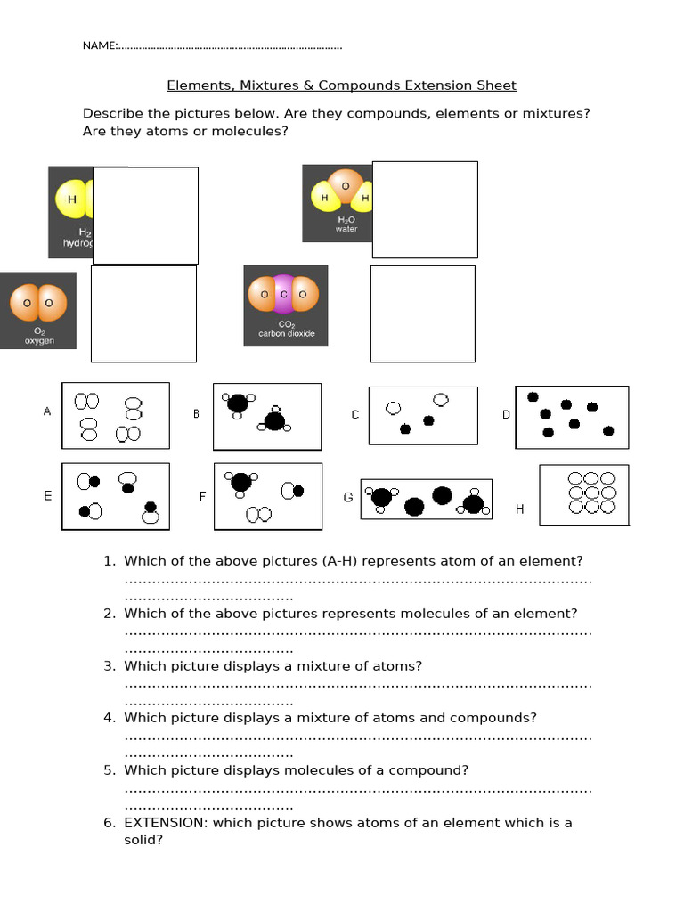 Elements, Compounds, and Mixtures Guide | PDF