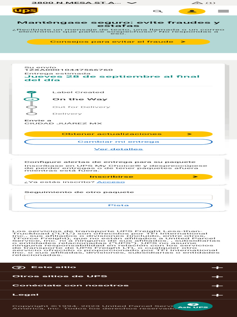Seguimiento UPS - Estados Unidos | PDF