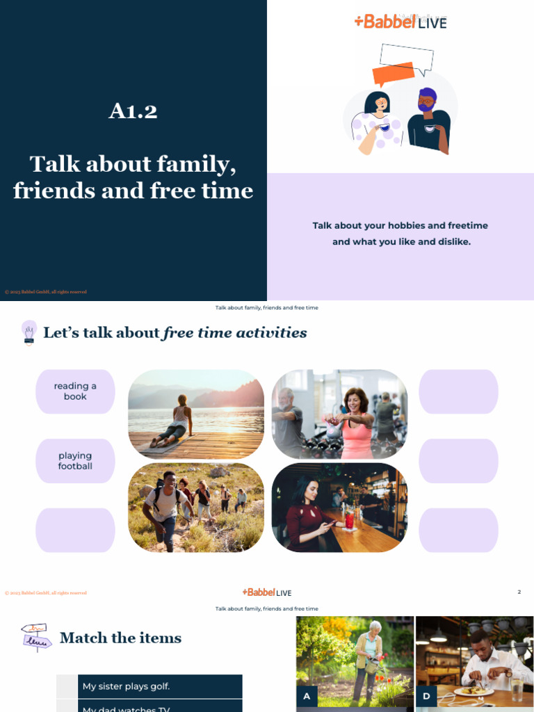 ENG - A1!2!03 Talk About Family, Friends and Free Time | PDF ...
