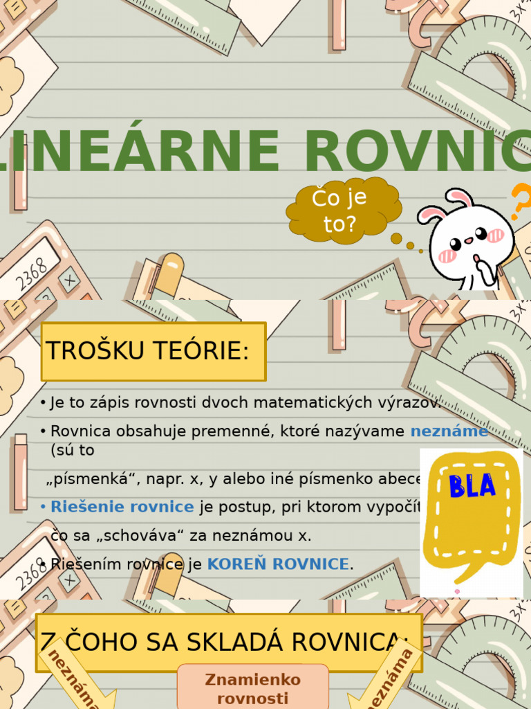 Lineárne Rovnice | PDF