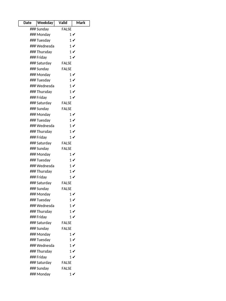 Marked Calendar Overview | PDF
