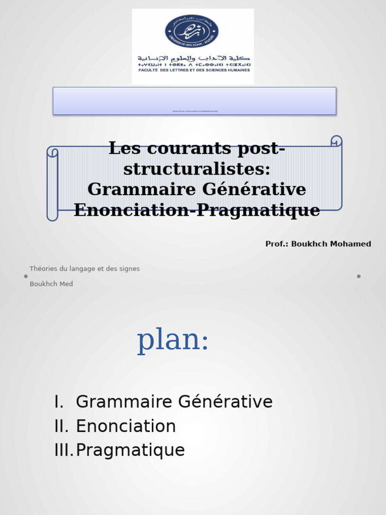 Théorie Du Langage Et Des Signes C3. | PDF | Discours (linguistique ...