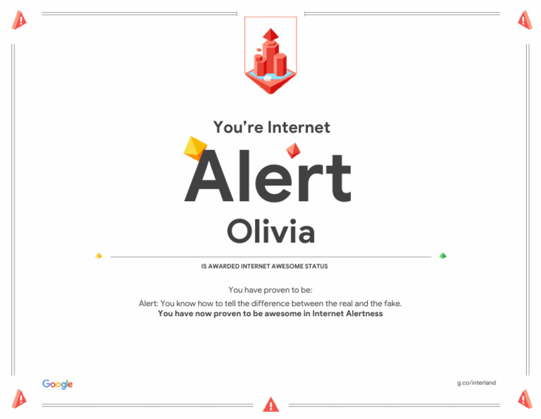 Google_Interland_Olivia_Certificate_of_Alertness | PDF