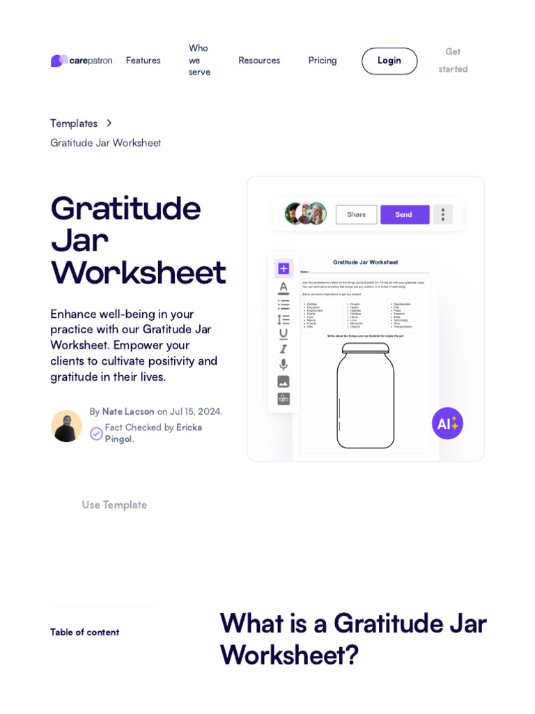 Gratitude Jar Worksheet for Clients | PDF | Gratitude | Behavioural ...