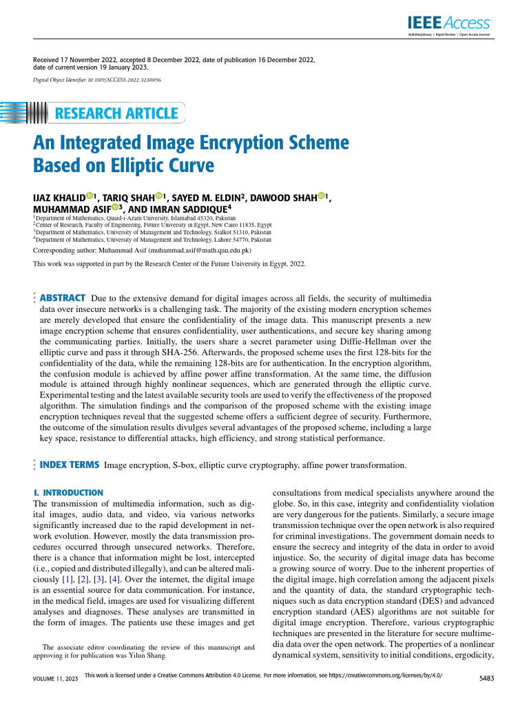 Integrated Image Encryption with ECC | PDF | Cryptography | Encryption