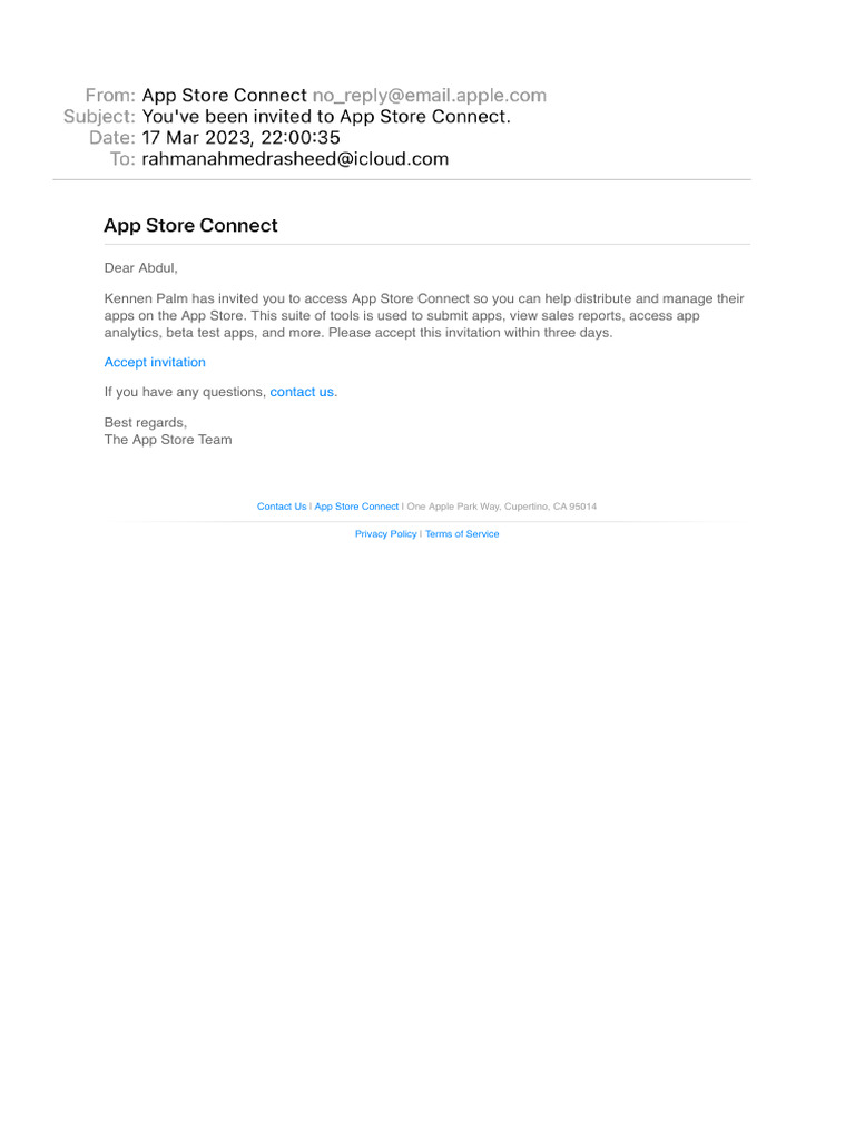 You'Ve Been Invited to App Store Connect 2 | PDF