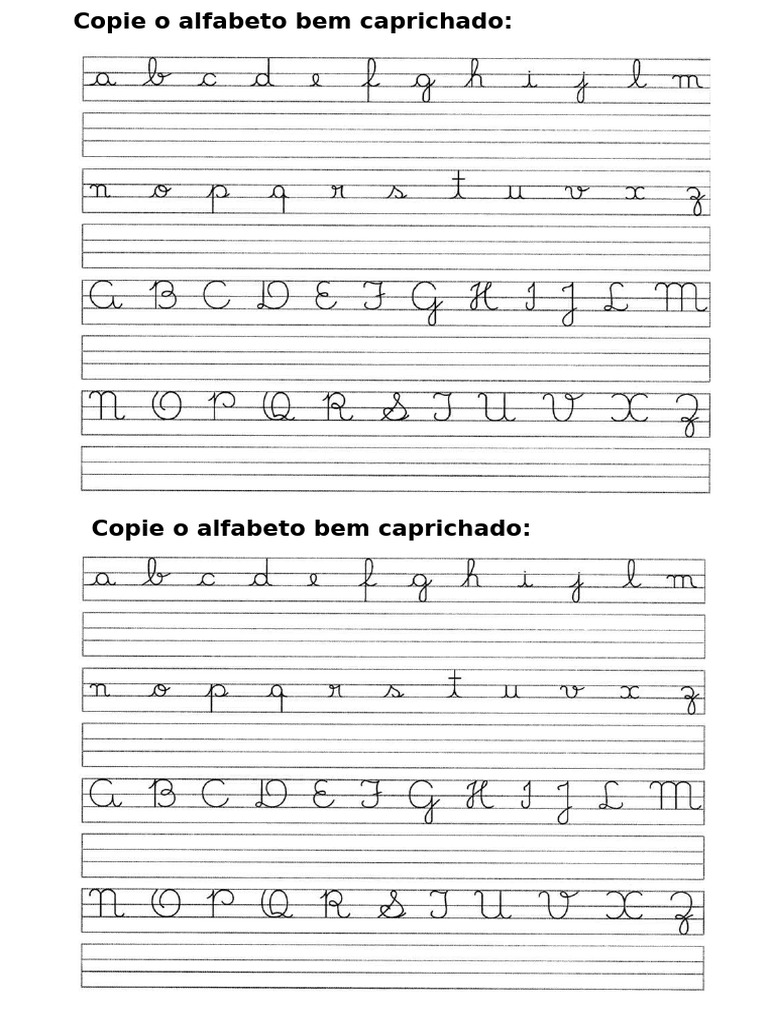 Copie o Alfabeto Bem Caprichado | PDF