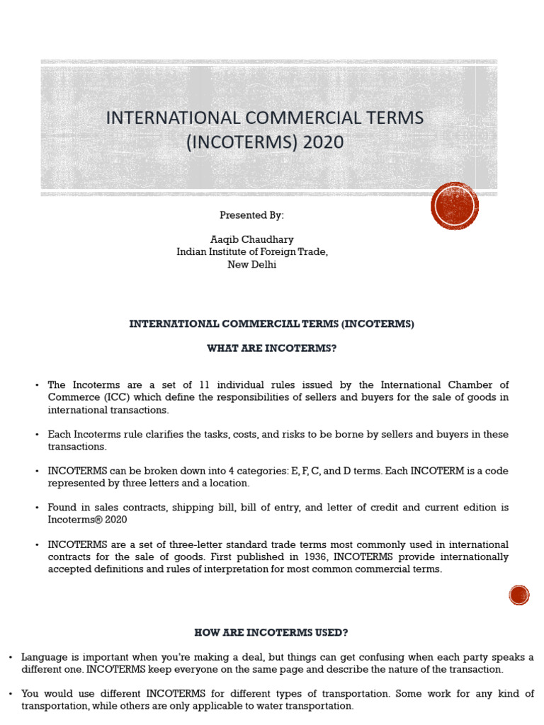 Understanding Incoterms 2020 Rules | PDF | Freight Transport ...