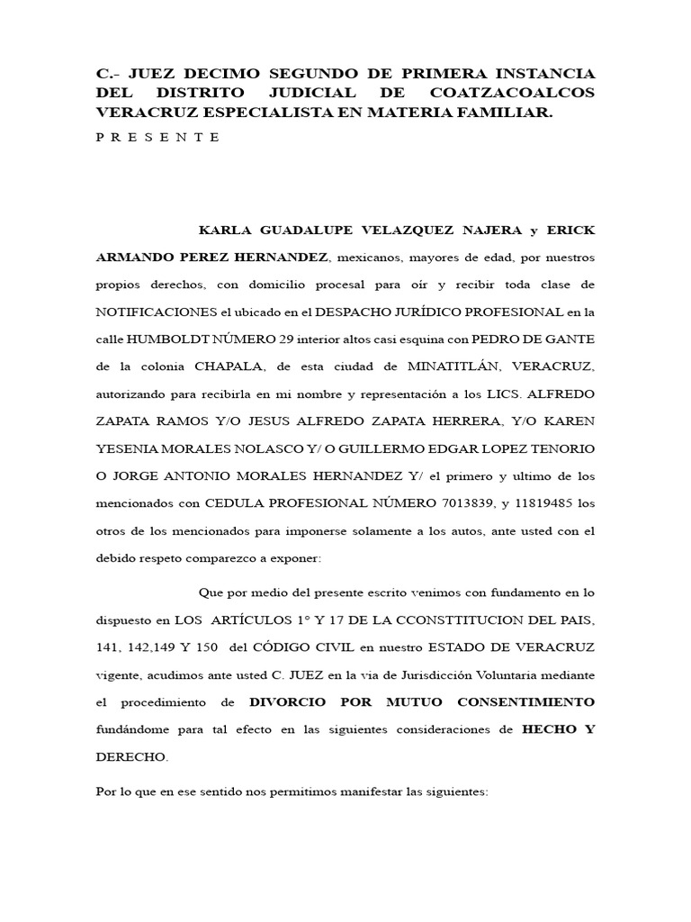 Convenio de Divorcio Karla Najera PDF | PDF | Divorcio | Matrimonio