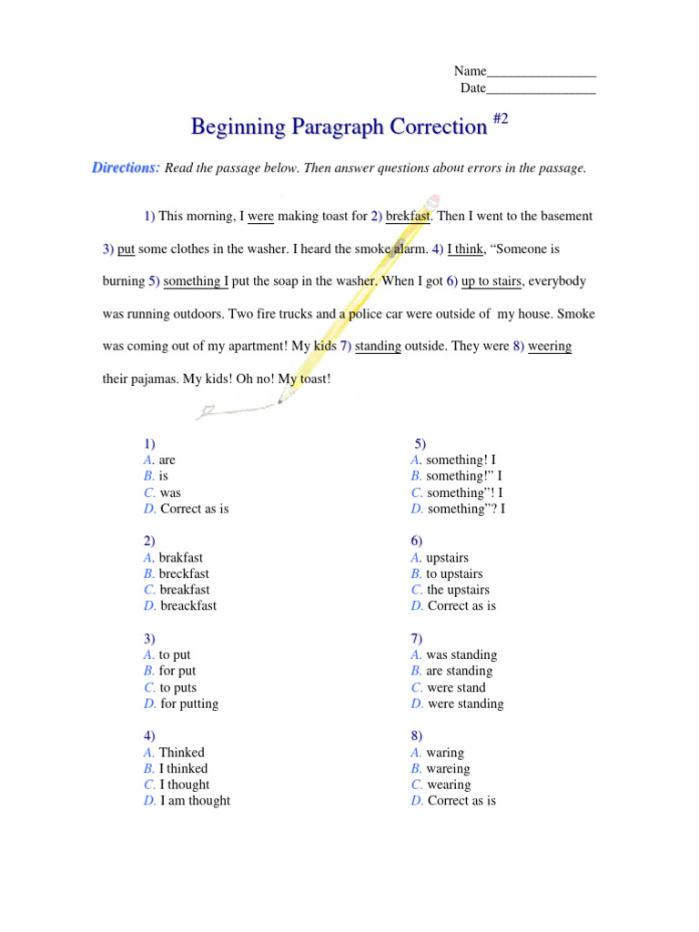 Beginning Paragraph Correction 2 | PDF