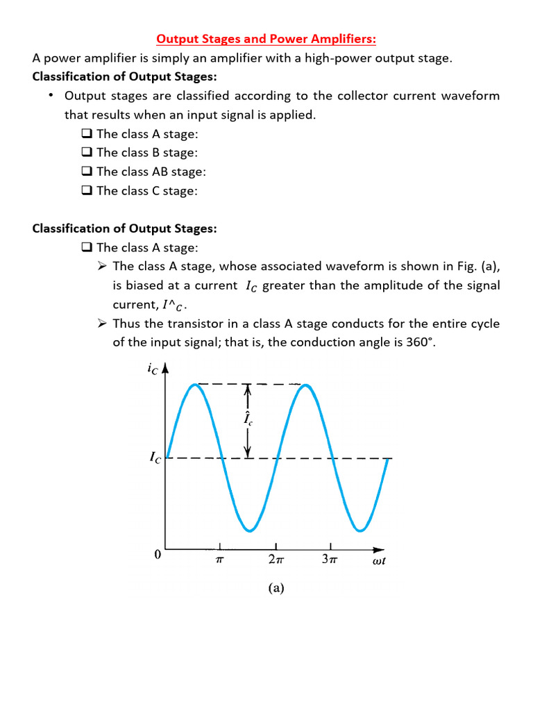 Power Amplifier Output Stages | PDF | Amplifier | Electrical Engineering