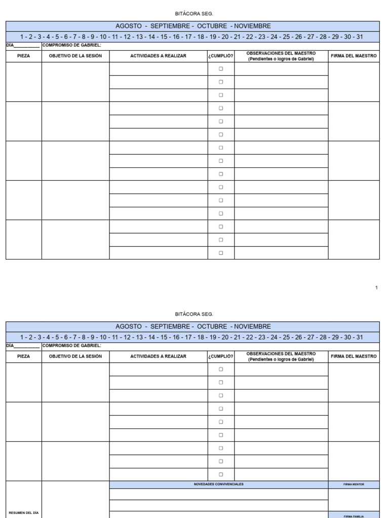 Bitácora de Seguimiento Ept | PDF