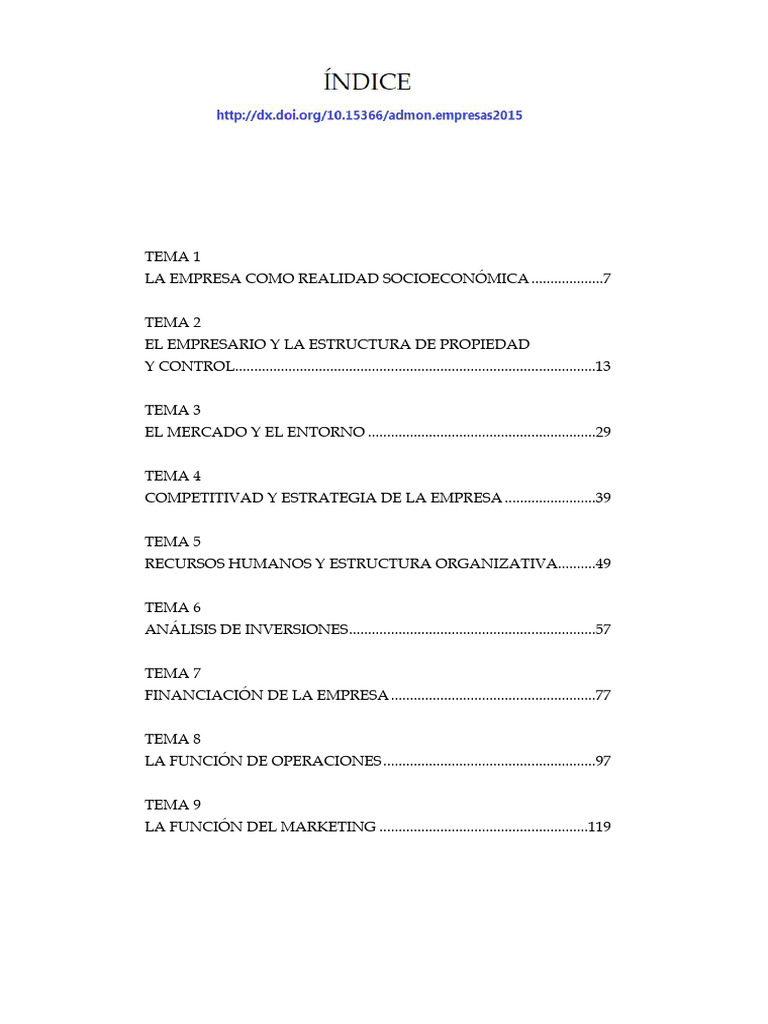 Ndice Fundamentos de La Administracin de Empresas. Ejercicios Prcticos | PDF