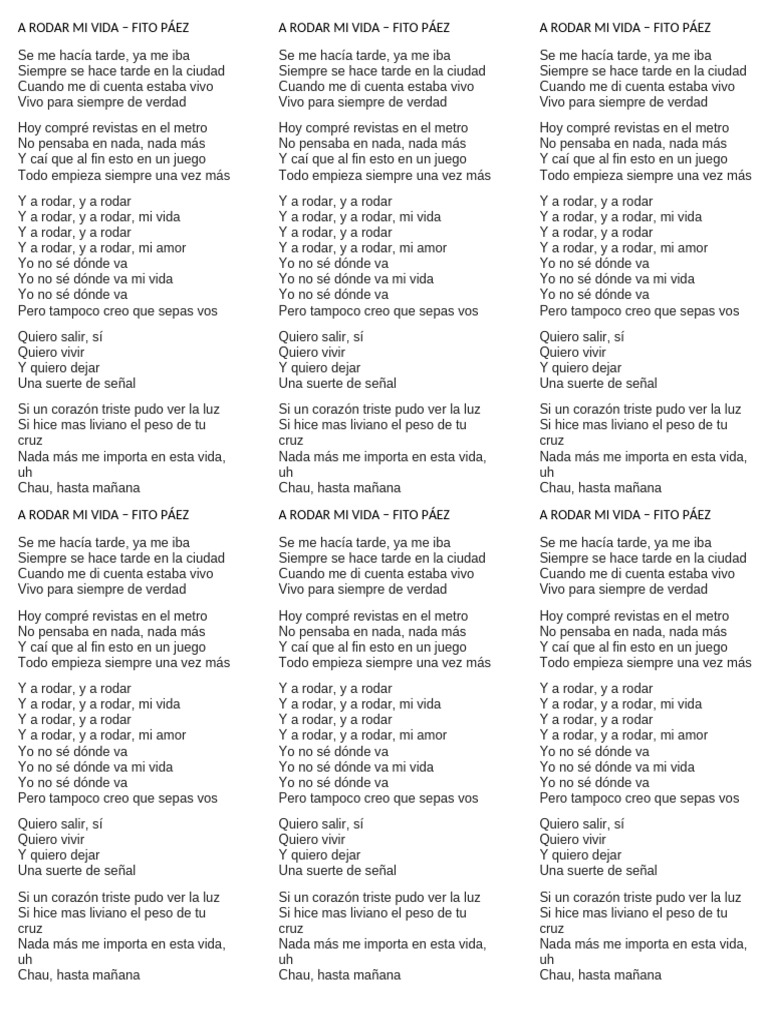 A Rodar Mi Vida | PDF