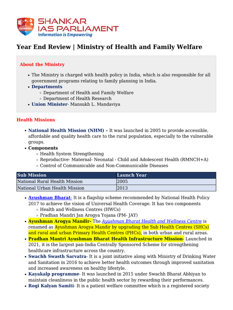 Year End Review: Health Ministry 2023 | PDF | Health Care | Medical ...