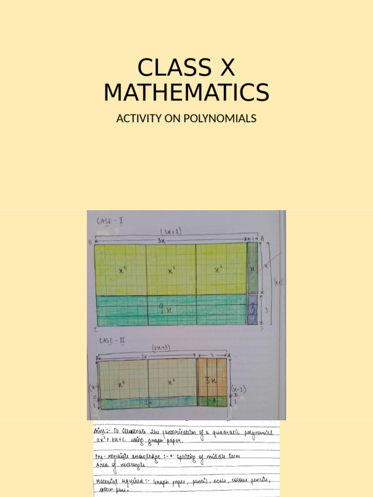 Act. Polynomials Class X | PDF
