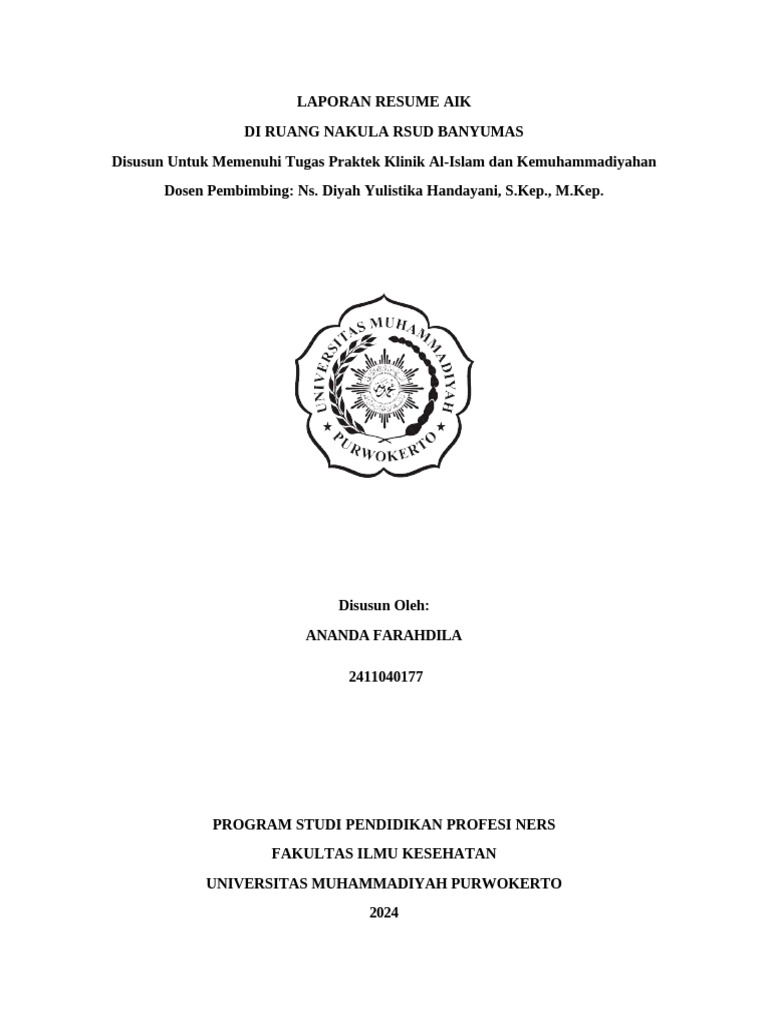 LAPORAN RESUME JIWA AIK | PDF