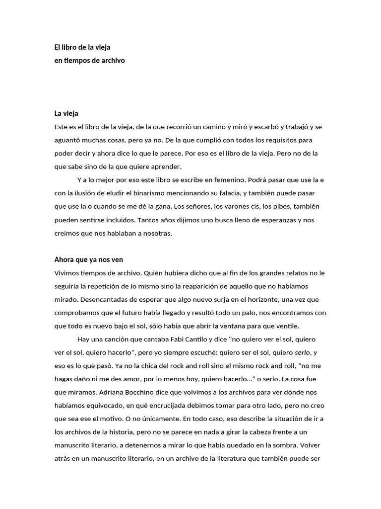 El Libro de La Vieja Extracto | PDF | Amor | Escritores