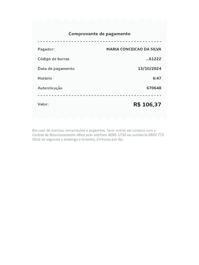 Comprovante Pagamento | PDF