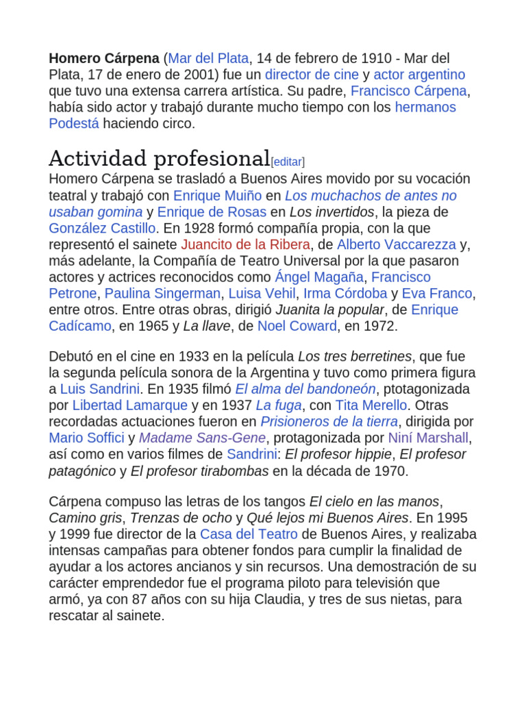 Homero Cárpena | PDF