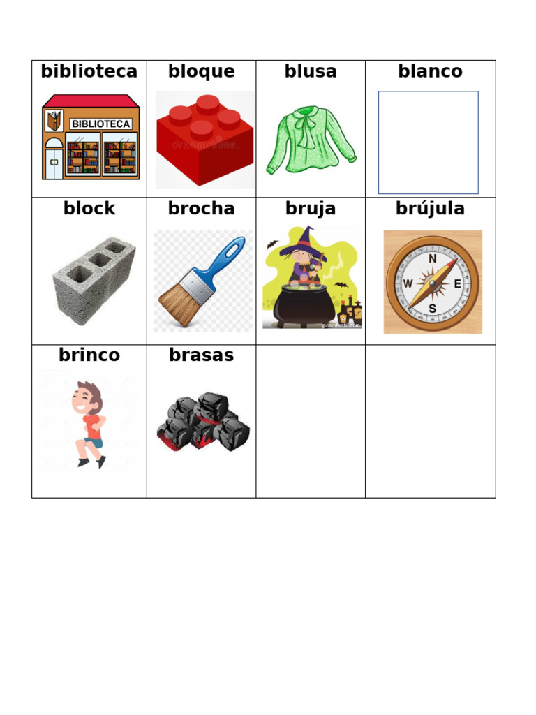 Palabras Con BR y BL | PDF