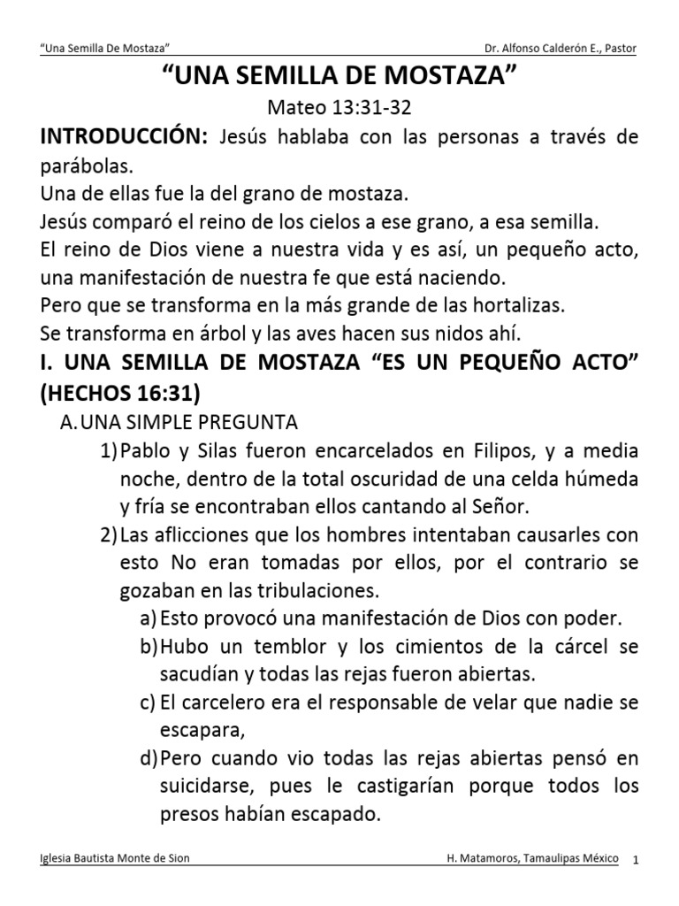 Fe y Crecimiento en Dios: Parábola | PDF | Cristo (título) | Bendición