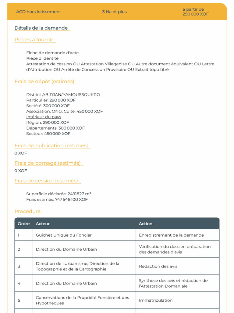 Fiche-ACD Hors Lotissement-3 Ha Et Plus | PDF